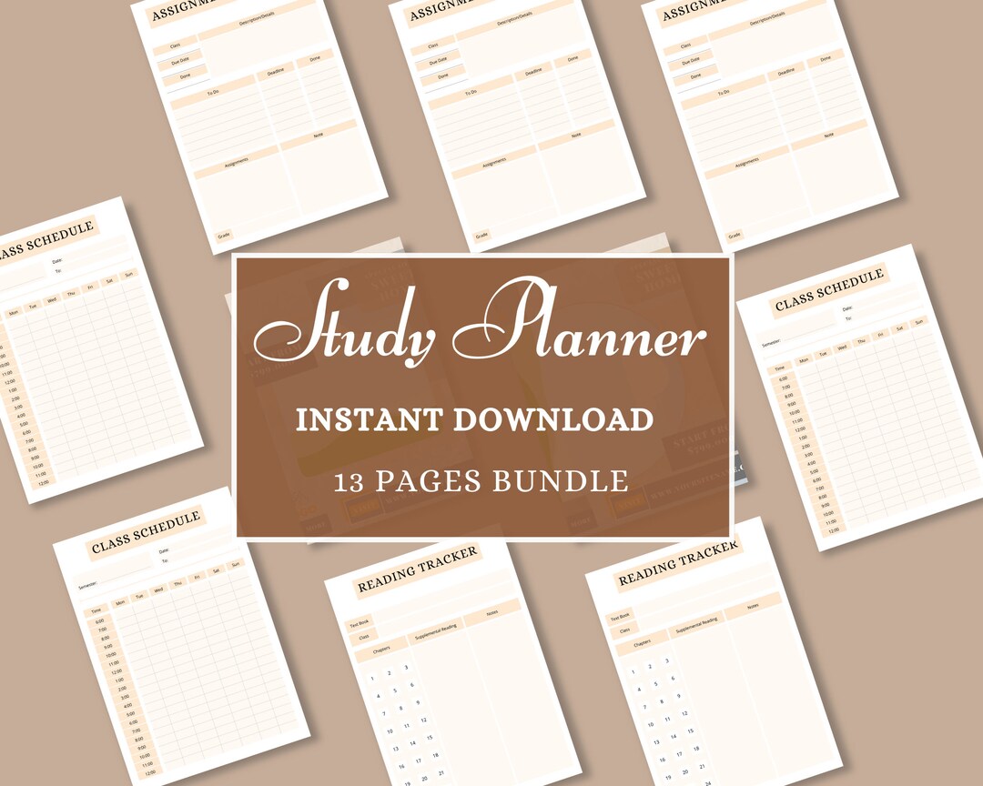 Printable Student Planner Academic Planner Printable College Student ...