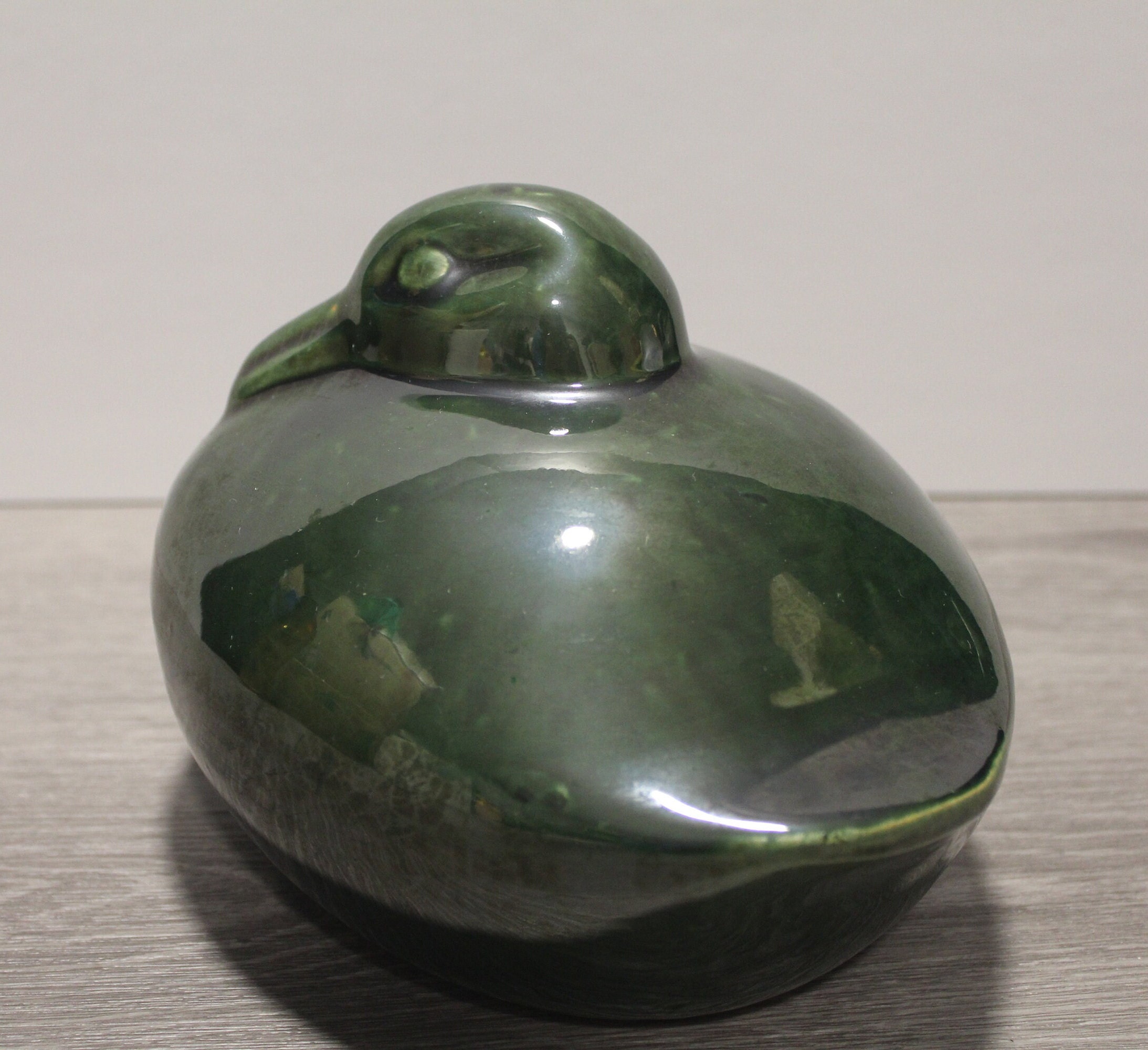 50s Mid-century Green Ceramic Duck, Accent Statue, Decoration Sculpture ...