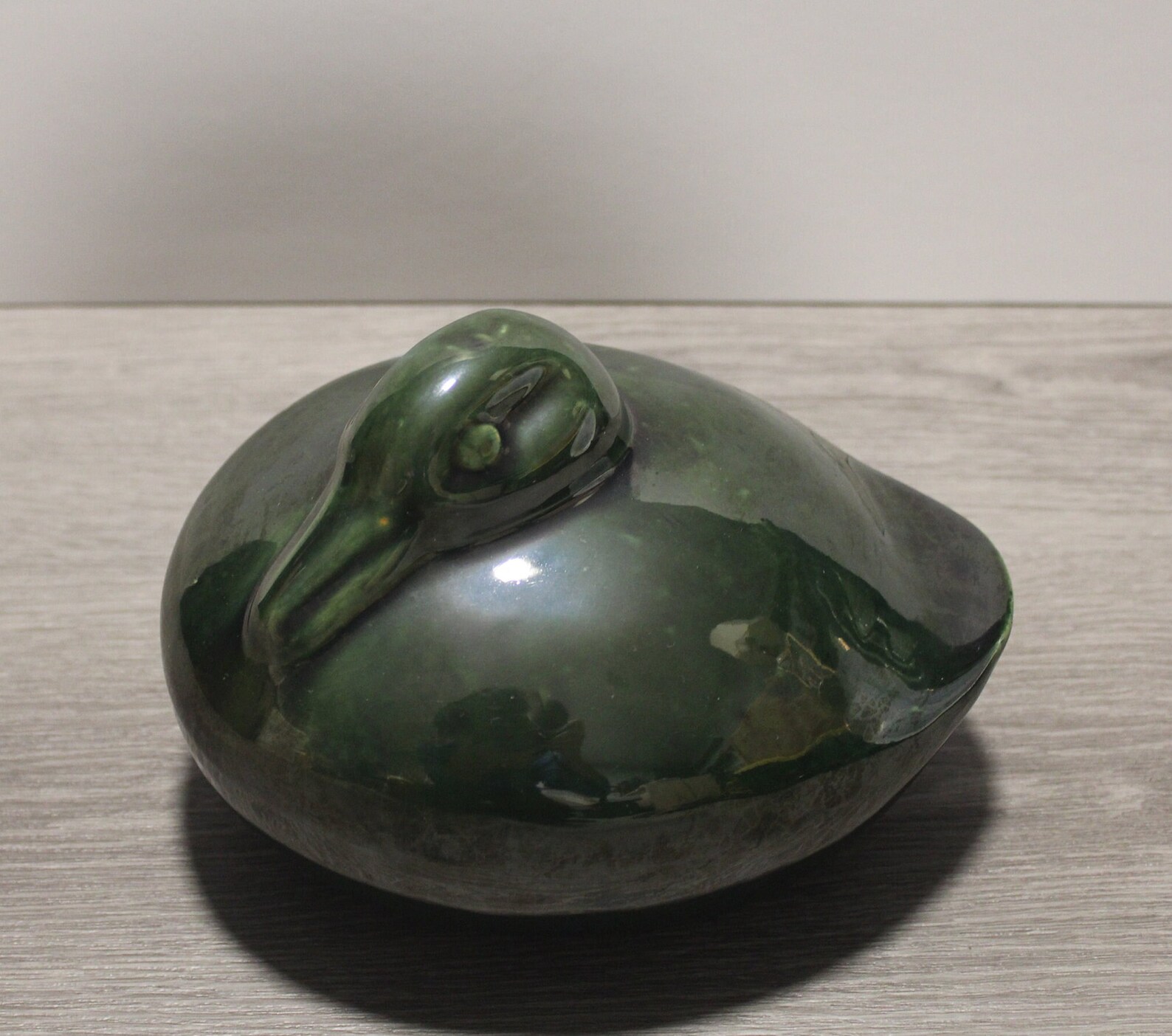 50s Mid-century Green Ceramic Duck, Accent Statue, Decoration Sculpture ...