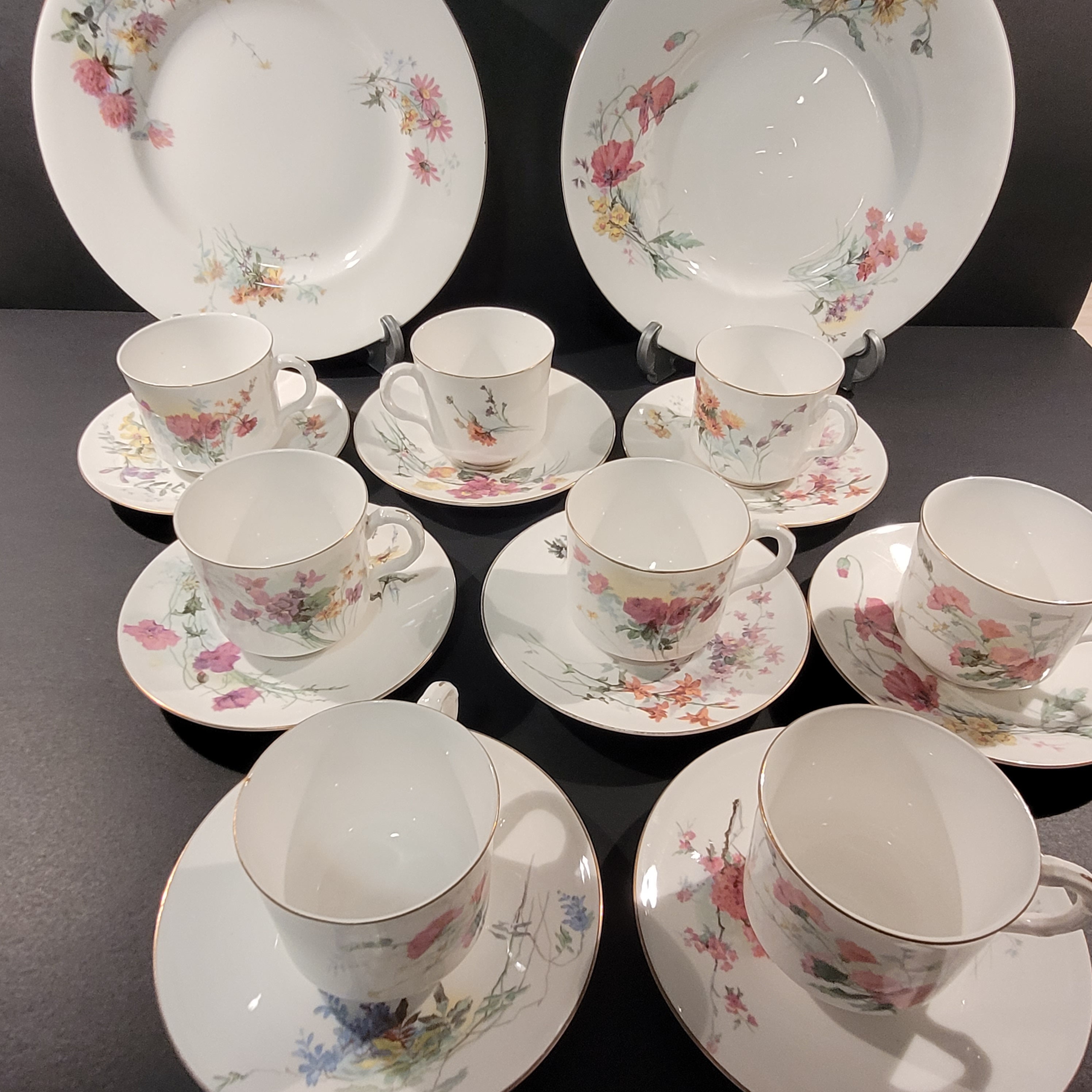 Rare Antique Royal Worcester Tea Set and Plates, C.1880s, Hand-painted ...