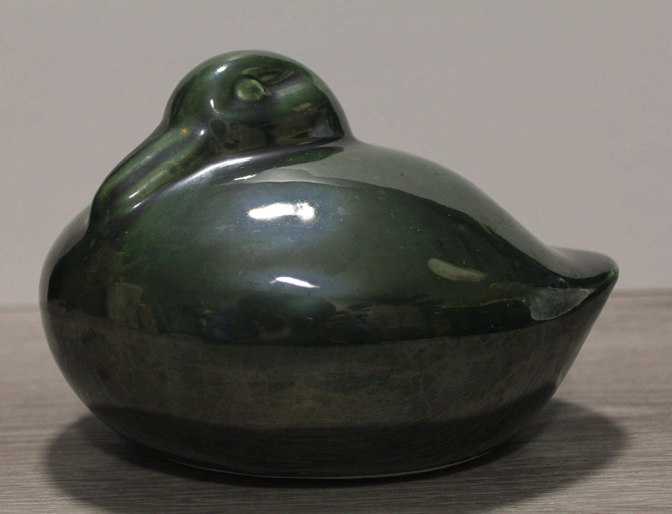 50s Mid-century Green Ceramic Duck, Accent Statue, Decoration Sculpture ...