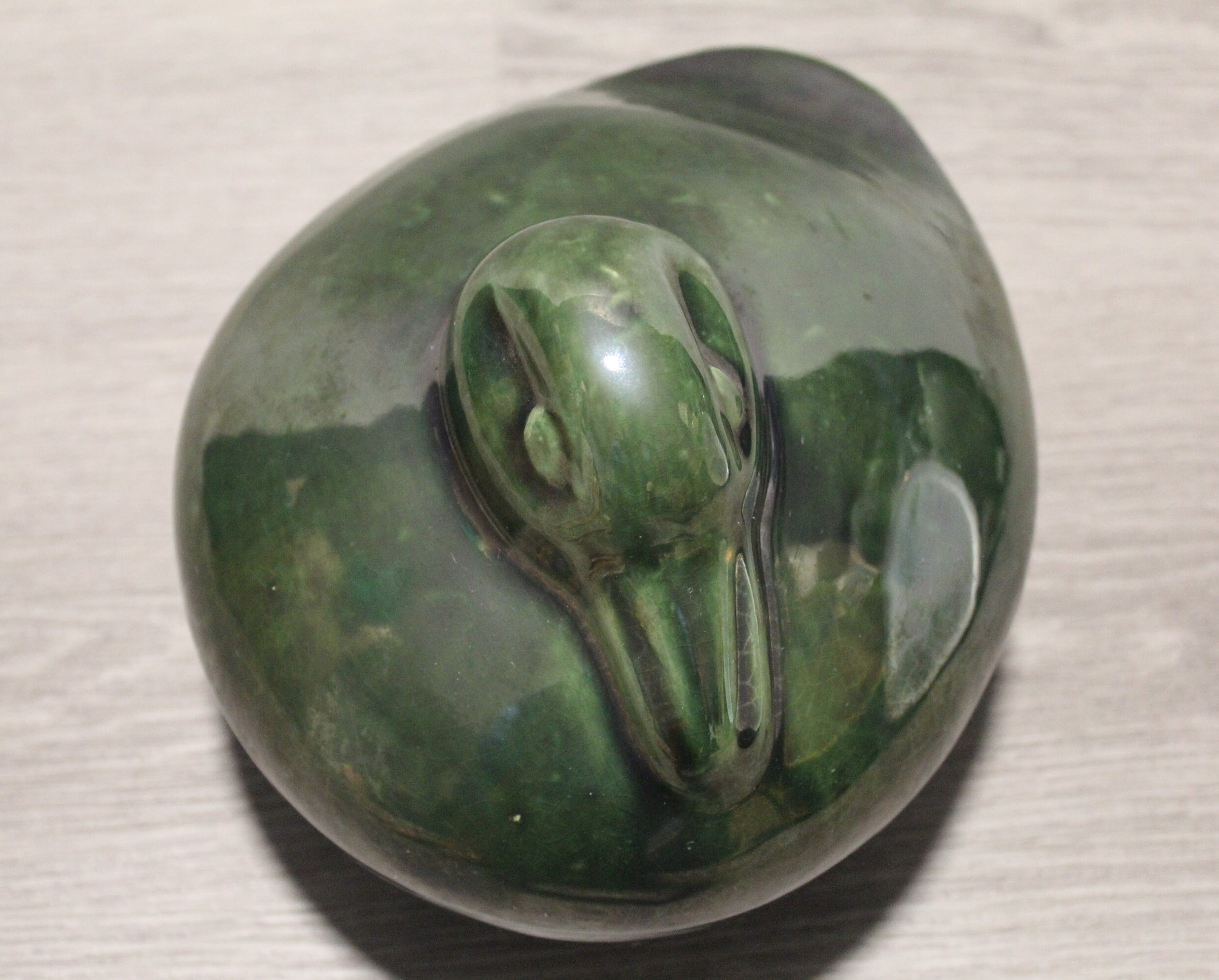50s Mid-century Green Ceramic Duck, Accent Statue, Decoration Sculpture ...