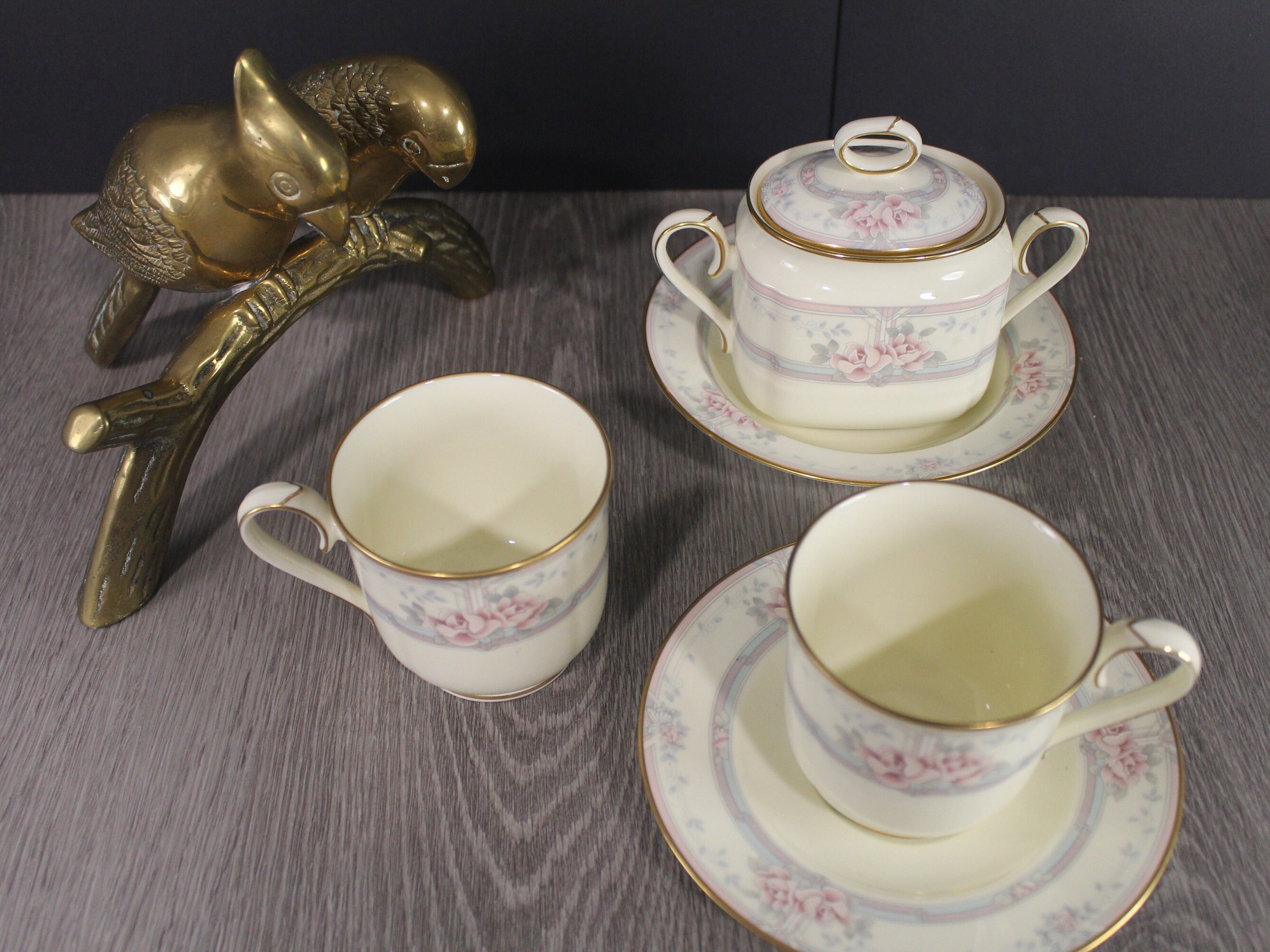 Noritake Magnificence 9736 Dinnerware 26 Pieces Gold Rim With Pink ... Noritake Magnificence 9736 Dinnerware 26 Pieces Gold Rim With Pink ...