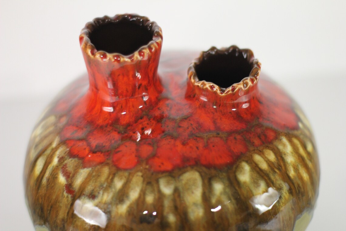 Mid-century Germany Volcano Lava Drip Glaze Double Opening - Etsy