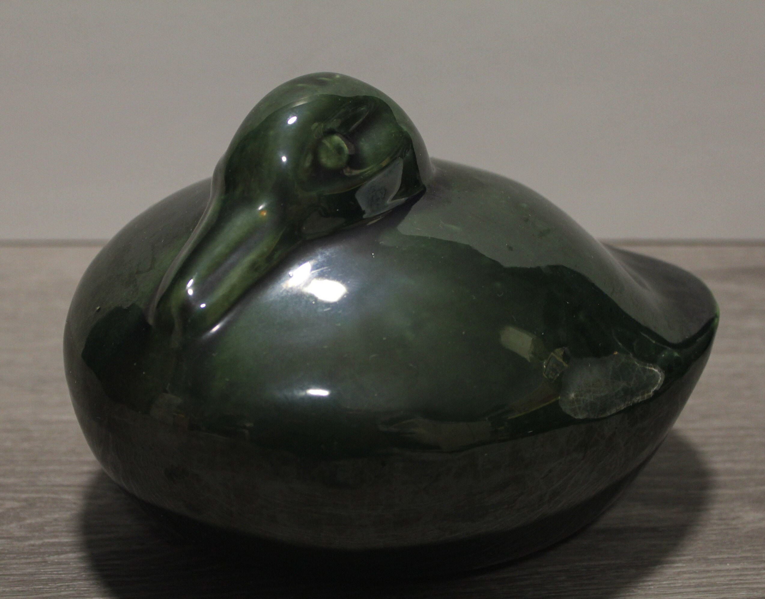 50s Mid-century Green Ceramic Duck, Accent Statue, Decoration Sculpture ...