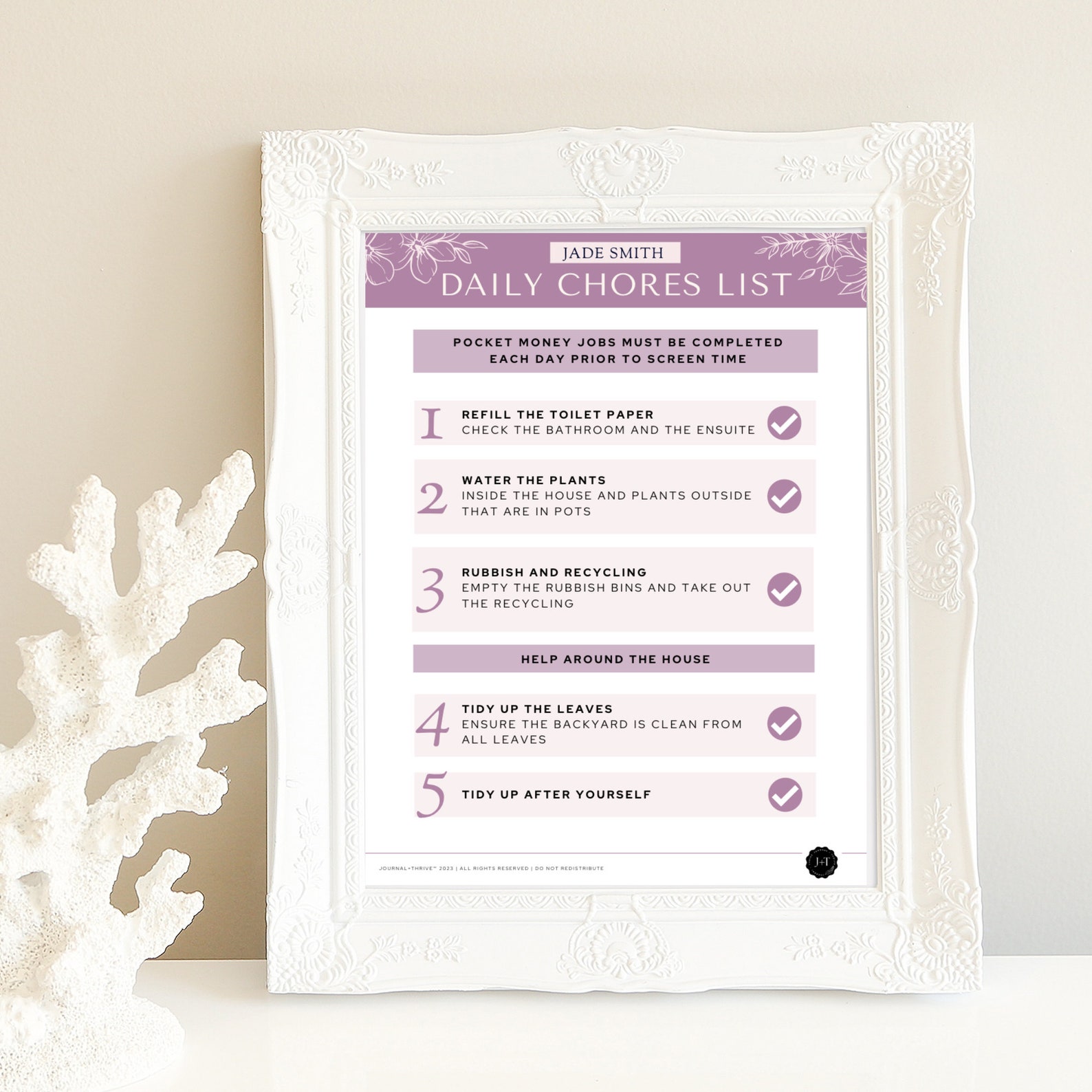 Editable Daily Chore/ Jobs Chart | Printable Checklist - INSTANT ...