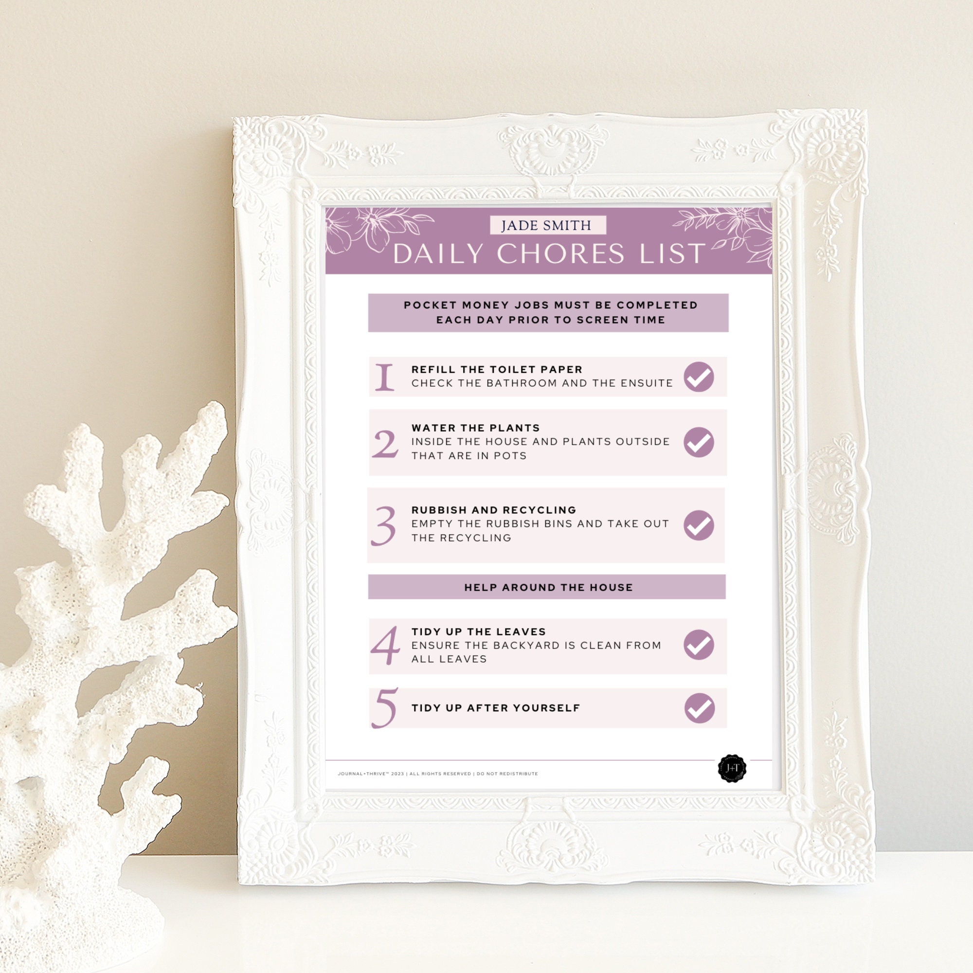 Editable Daily Chore/ Jobs Chart | Printable Checklist - INSTANT ...