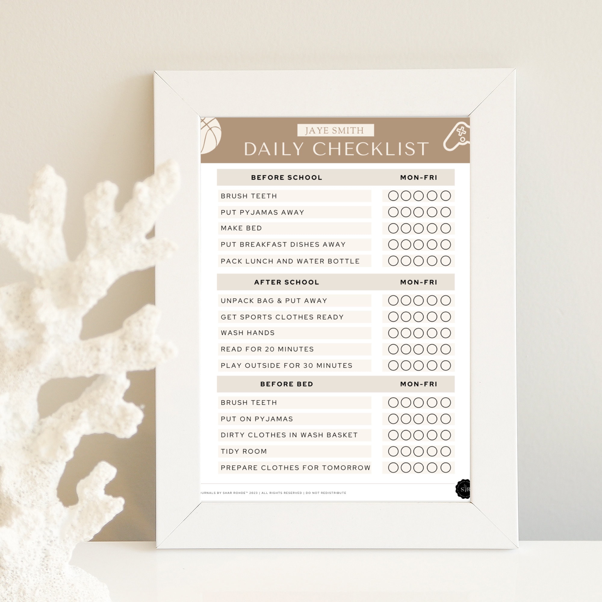 Editable Kids Checklist Chore List Daily Habit Tracker INSTANT DOWNLOAD ...