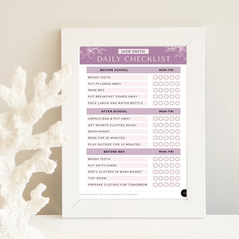 Editable Kids Checklist | Chore List | Daily Habit Tracker - INSTANT ...