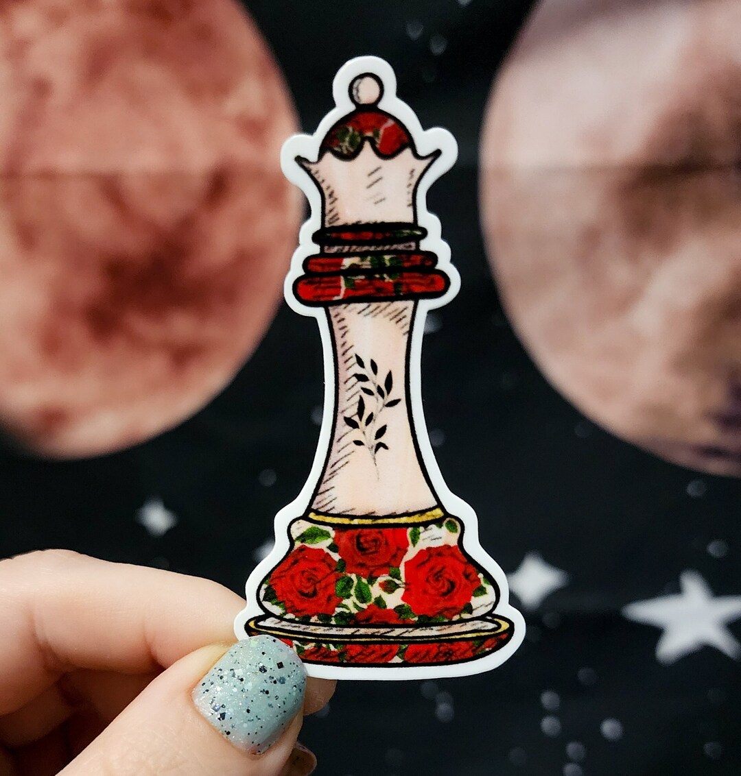 Rose Chess Queen - Cute Chess Antique Inspired Sticker for Water ...