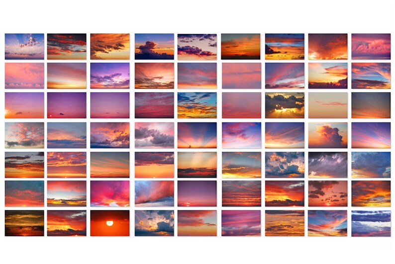 65 Sunset Sky Photoshop Overlays - Etsy