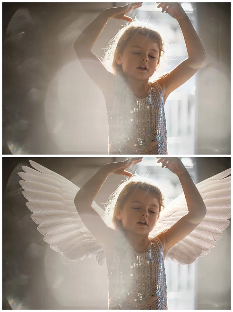 White Angel Wings PNG Photoshop Overlays - Etsy