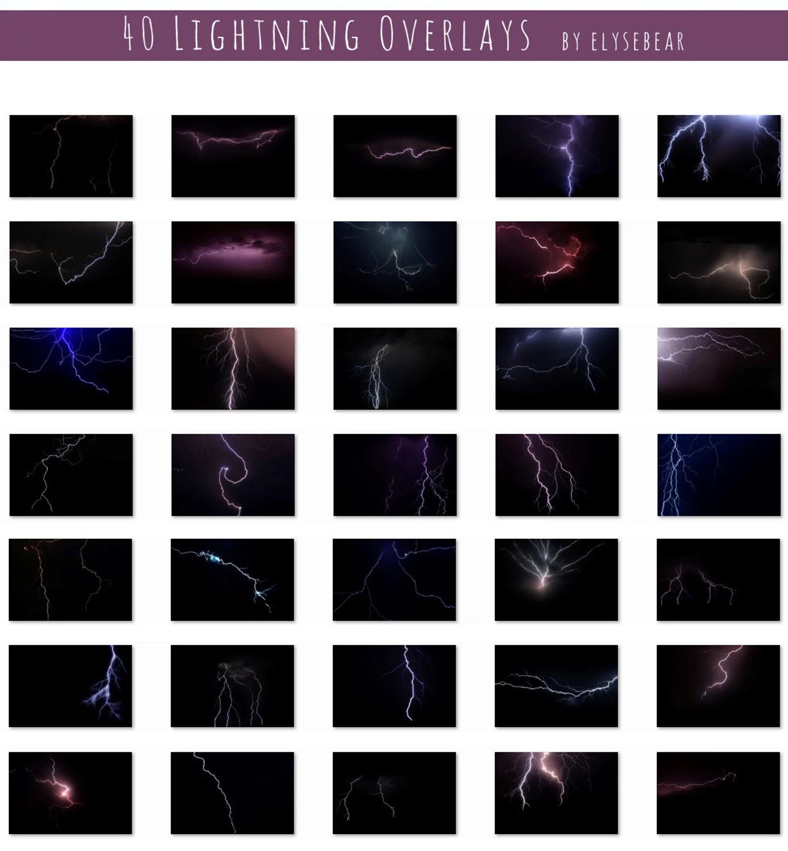 45 Lightning Photoshop Overlays - Etsy