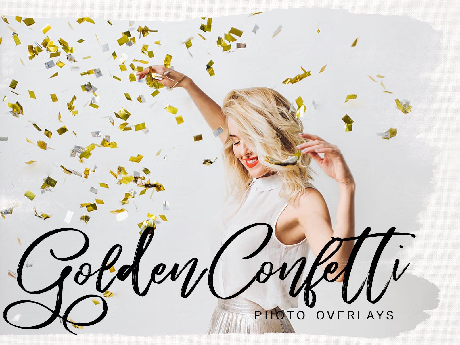 Golden Confetti PNG Photoshop Overlays - Etsy