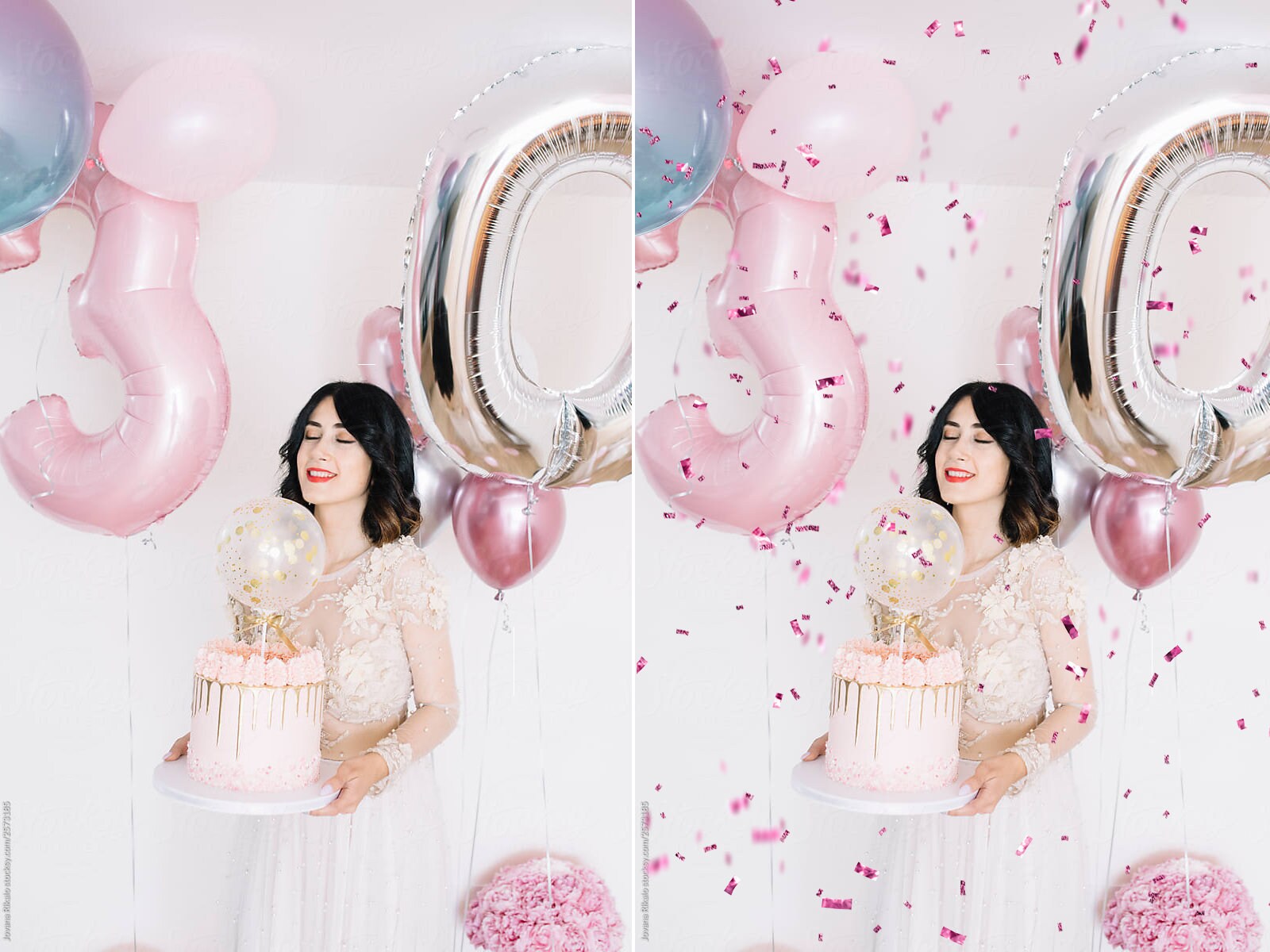 Pink Confetti PNG Photoshop Overlays - Etsy