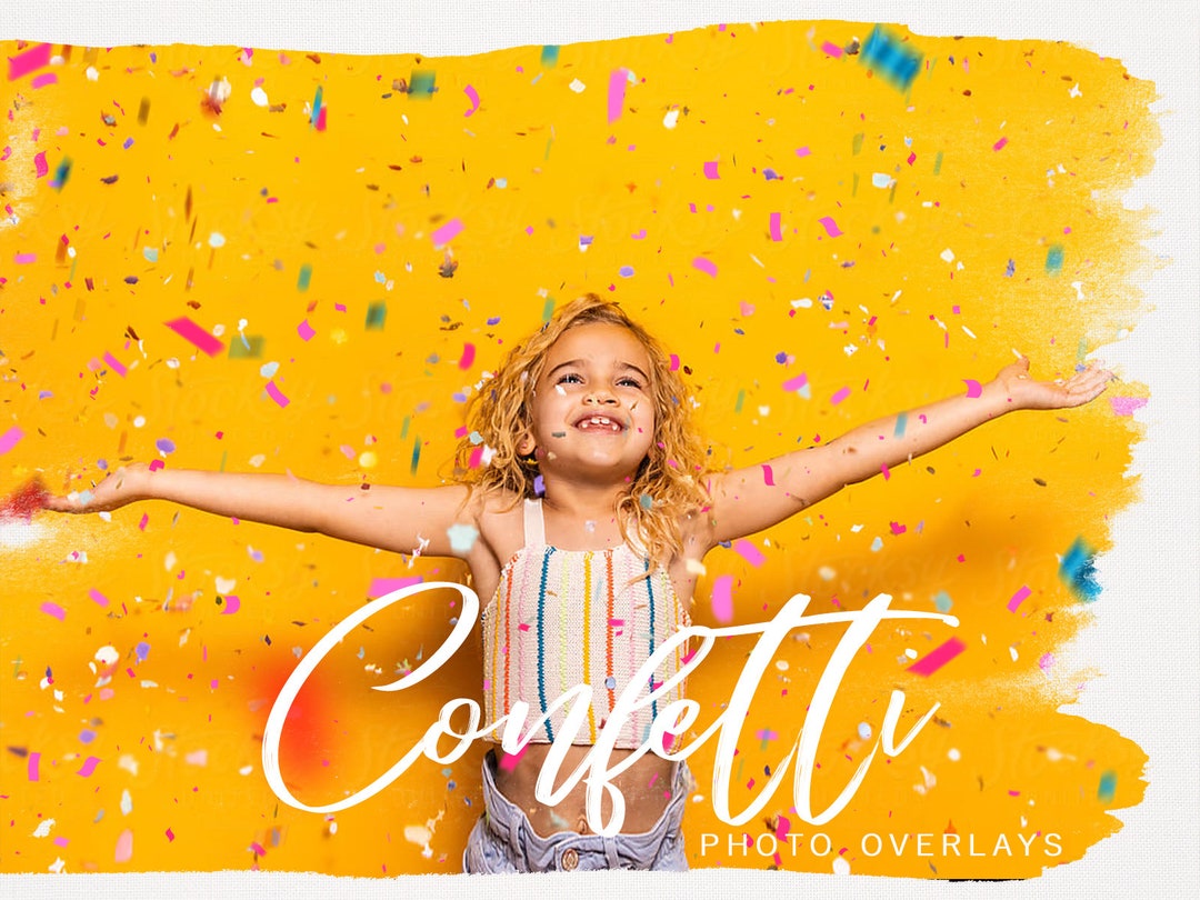 Multicolor Confetti PNG&JPEG Photoshop Overlays - Etsy