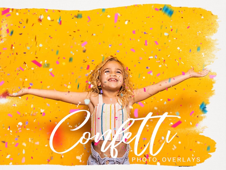 Multicolor Confetti PNG&JPEG Photoshop Overlays - Etsy