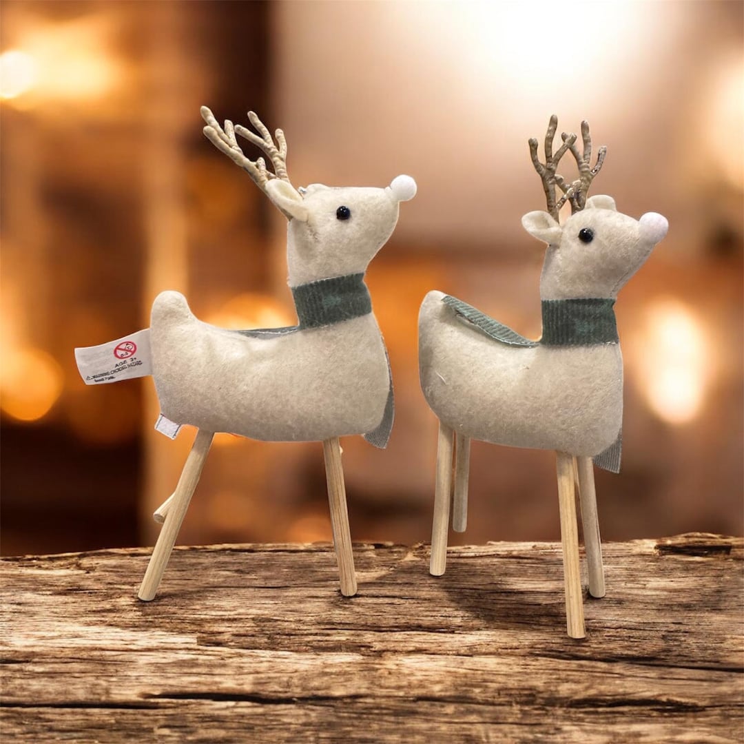 Felt Reindeer Ornaments – Nordic Christmas Deer Set - Etsy