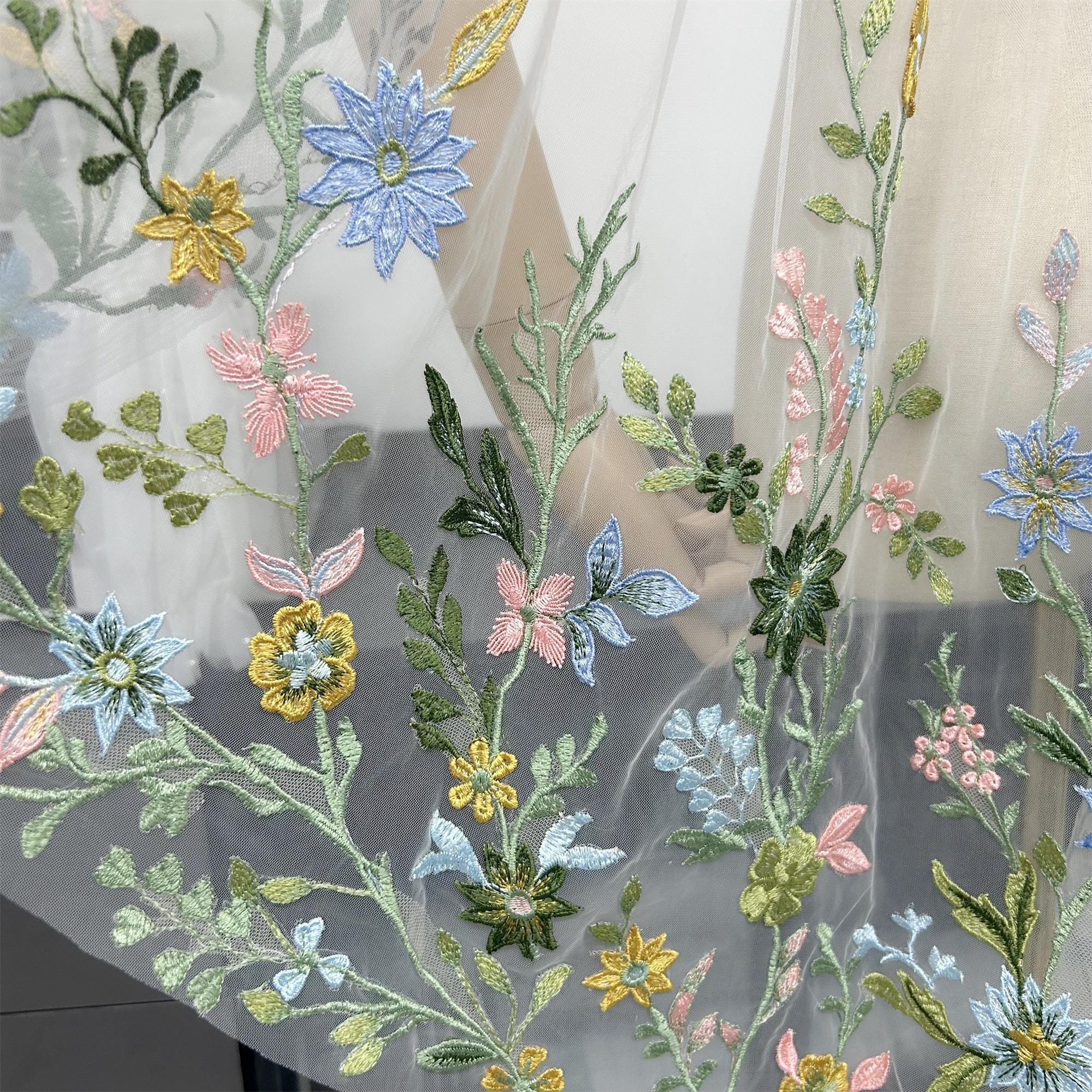 Small Wild-flowers Lace Applique Wedding Veil, Tulle Bridal Veils Short ...