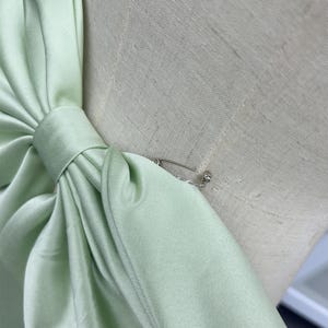 Light Mint Green Satin Bow Taffeta Bow Wedding Dress Bow Detachable Bow ...
