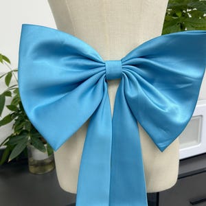Aegean Blue Satin Bow Taffeta Bow Wedding Dress Bow Detachable Bow for ...