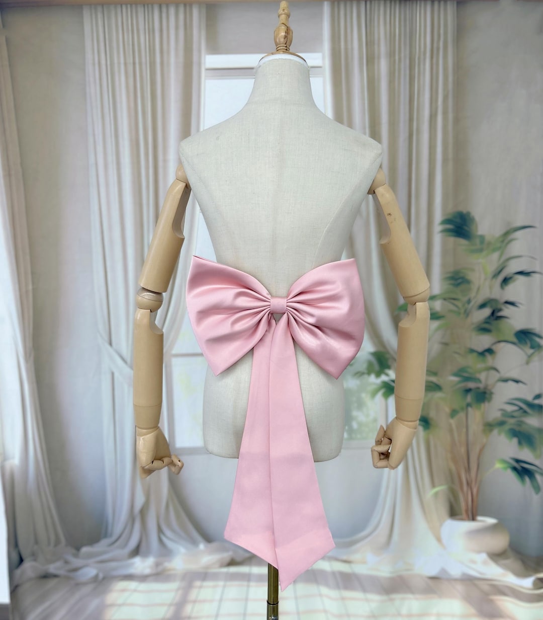 Pink Satin Bow Taffeta Bow Wedding Dress Bow Detachable Bow for Bridal ...
