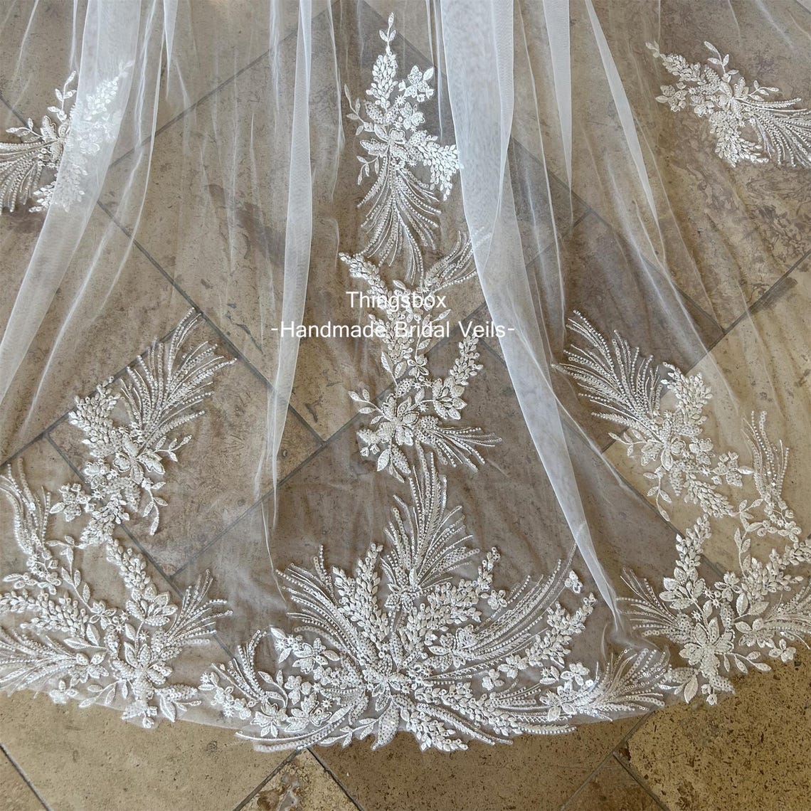 Sequined Seaweed Lace Detachable Train, Romantic Removable Lace ...