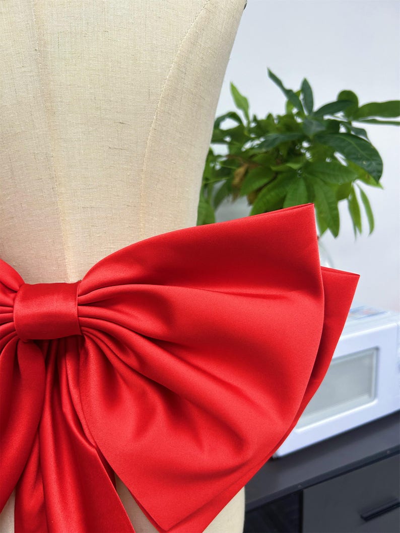 Oversized Ribbon Bow Double Taffeta Bow Wedding Dress Satin Bow Train ...