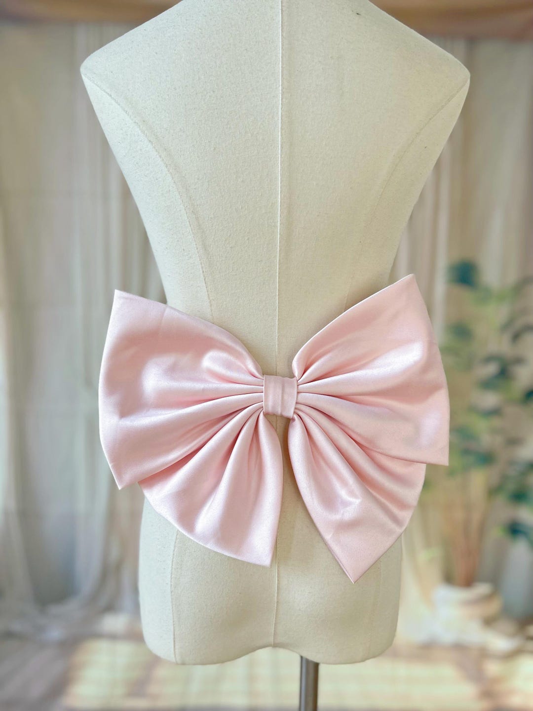 Double Bow Purple Satin Bow Champagne Taffeta Bow Wedding Dress Bow ...