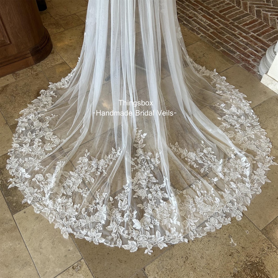 Floral Lace Detachable Train, Romantic Flower Lace Removable Overskirt ...