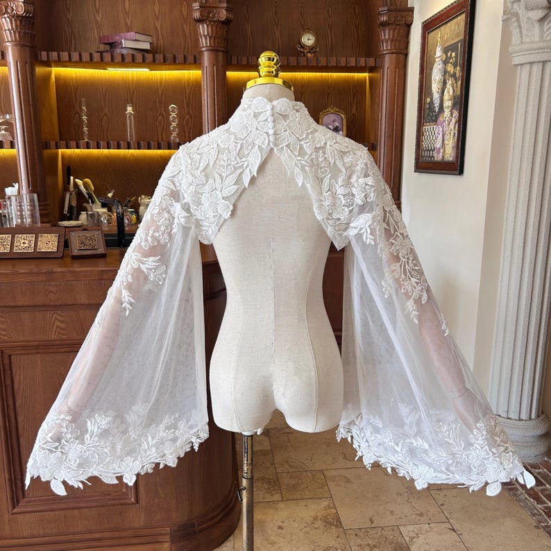 Beaded Floral Lace Sleeve,ivory Tulle Lace Bridal Sleeves,wedding Long ...
