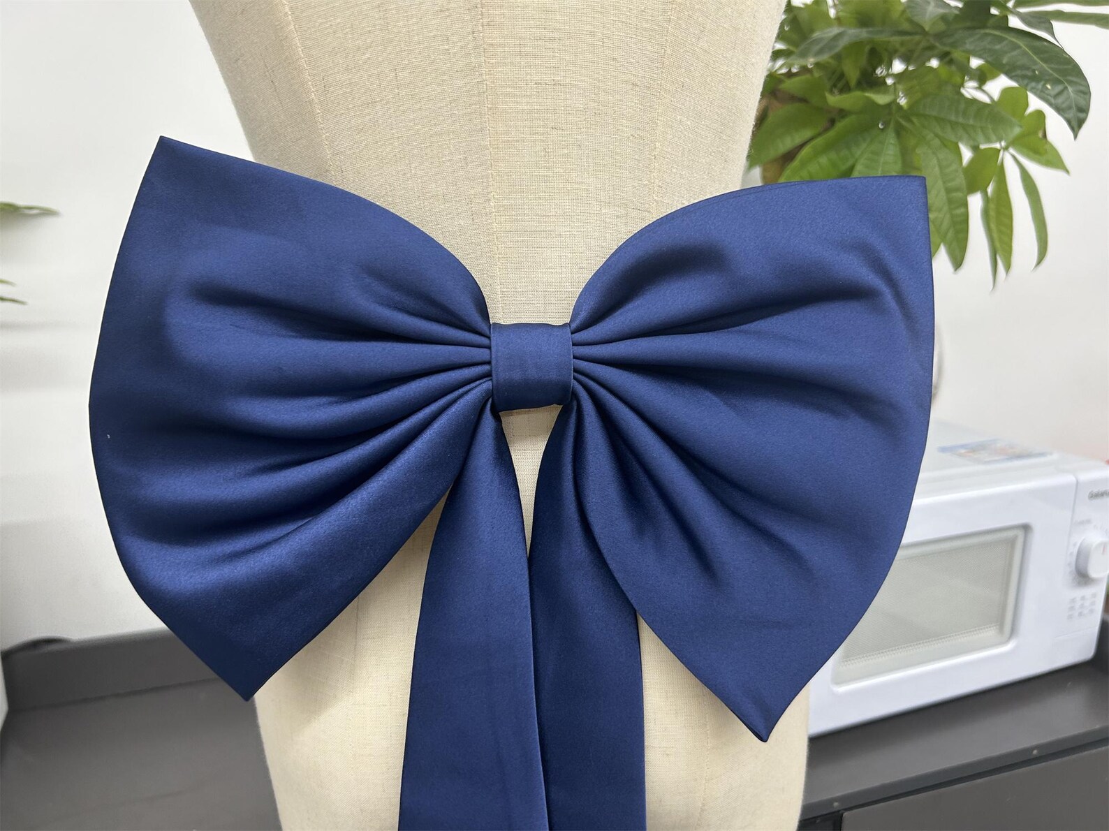 Navy Blue Satin Bow Taffeta Bow Wedding Dress Bow Detachable Bow for ...