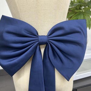 Navy Blue Satin Bow Taffeta Bow Wedding Dress Bow Detachable Bow for ...