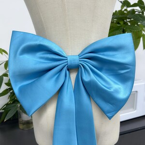 Aegean Blue Satin Bow Taffeta Bow Wedding Dress Bow Detachable Bow for ...