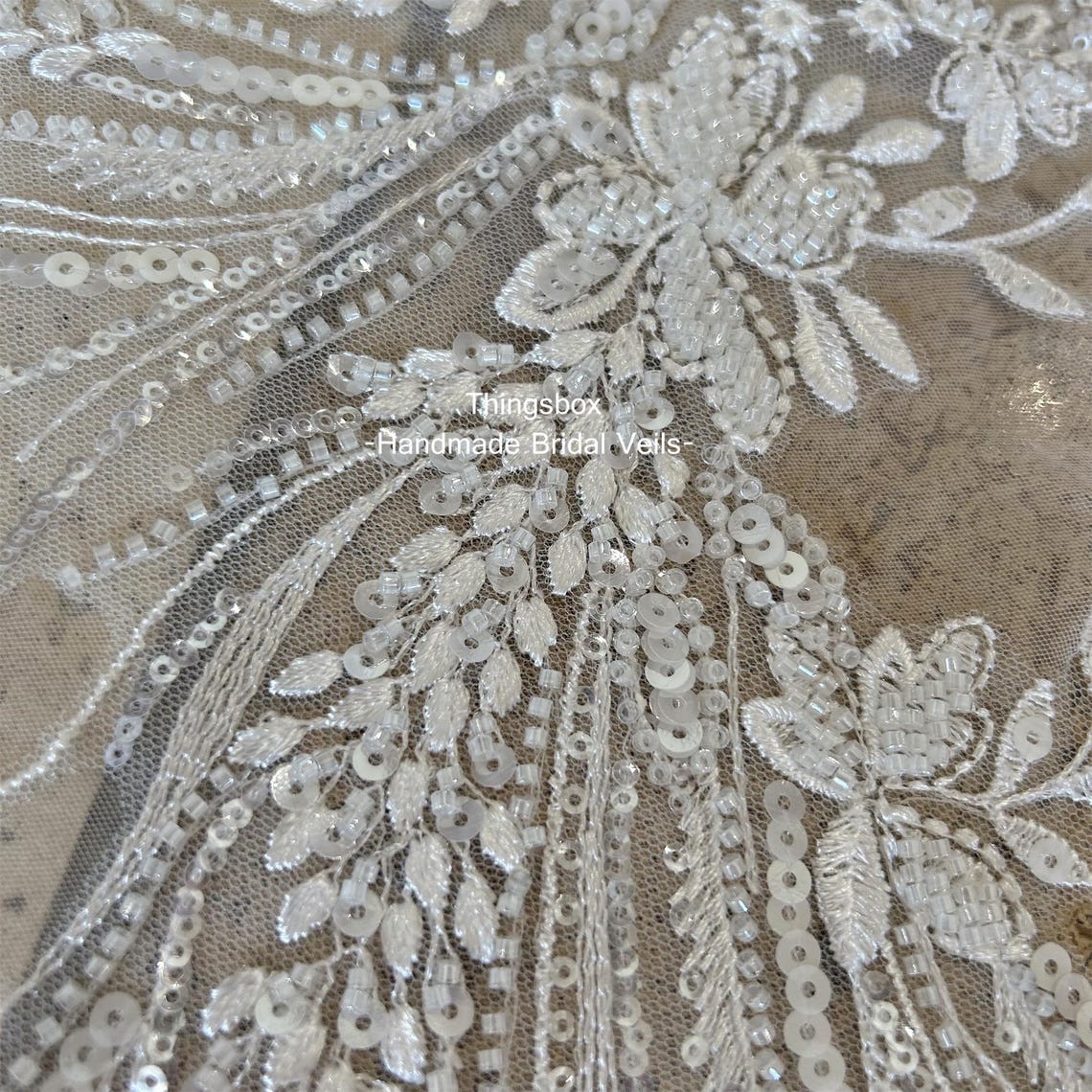 Sequined Seaweed Lace Detachable Train, Romantic Removable Lace ...