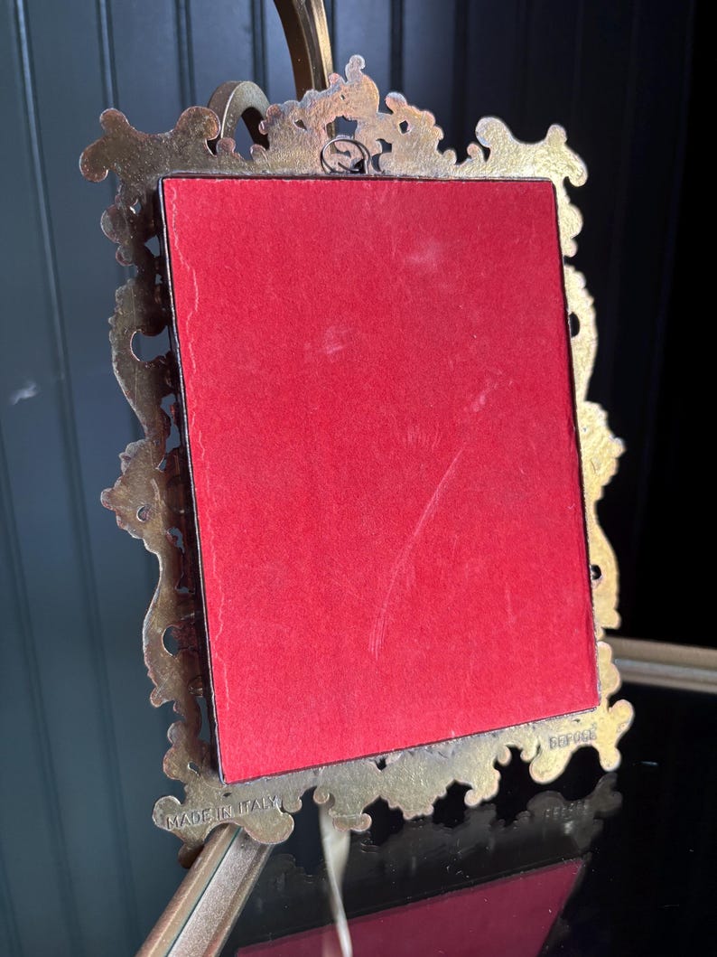 Vintage Depose Made in Italy Frame Mirror, Ornate Metal Framed Mirror ...