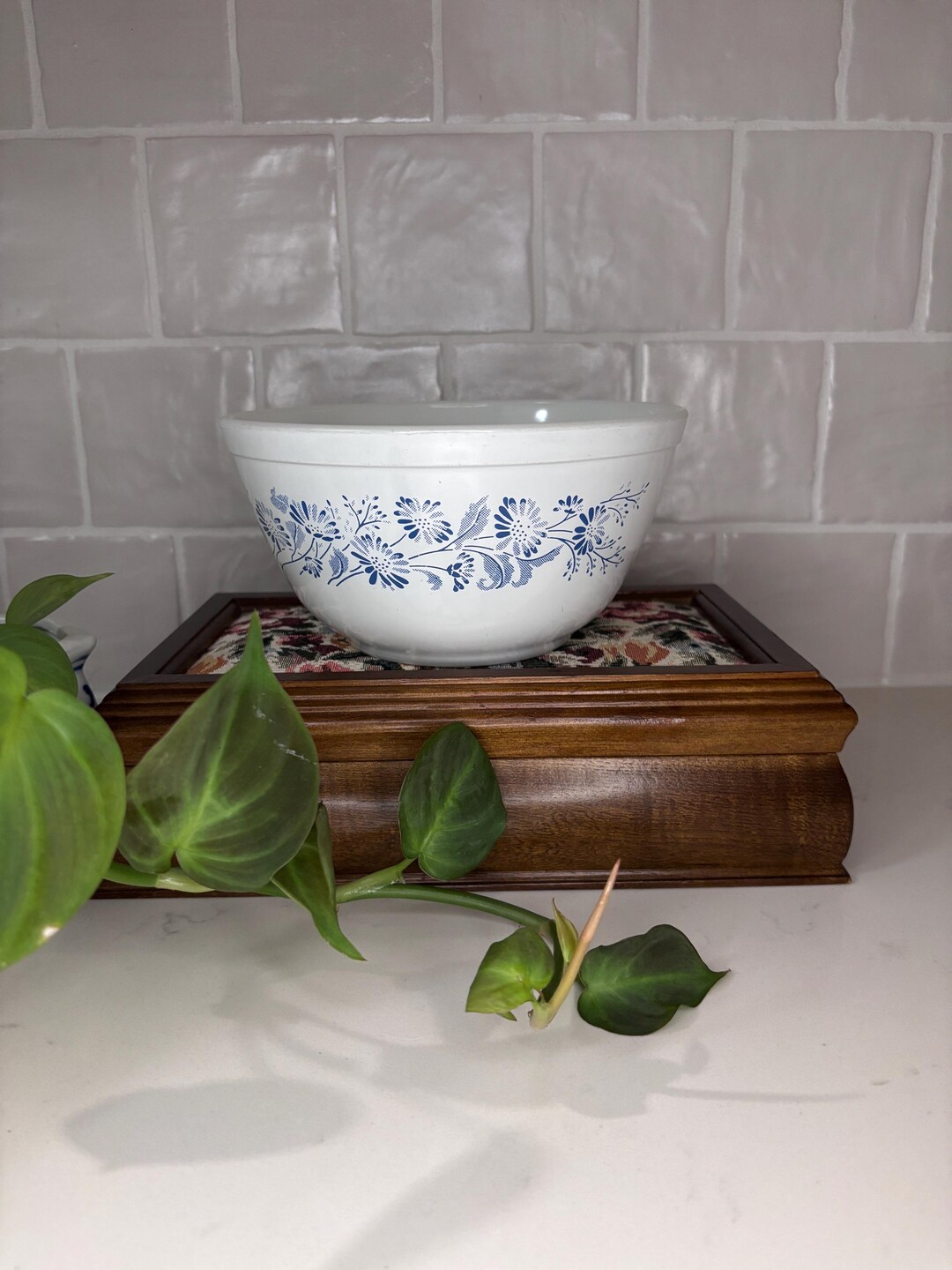 Pyrex Colonial Mist Blue on White Mixing Bowl #402, Pyrex Colonial Mist ...