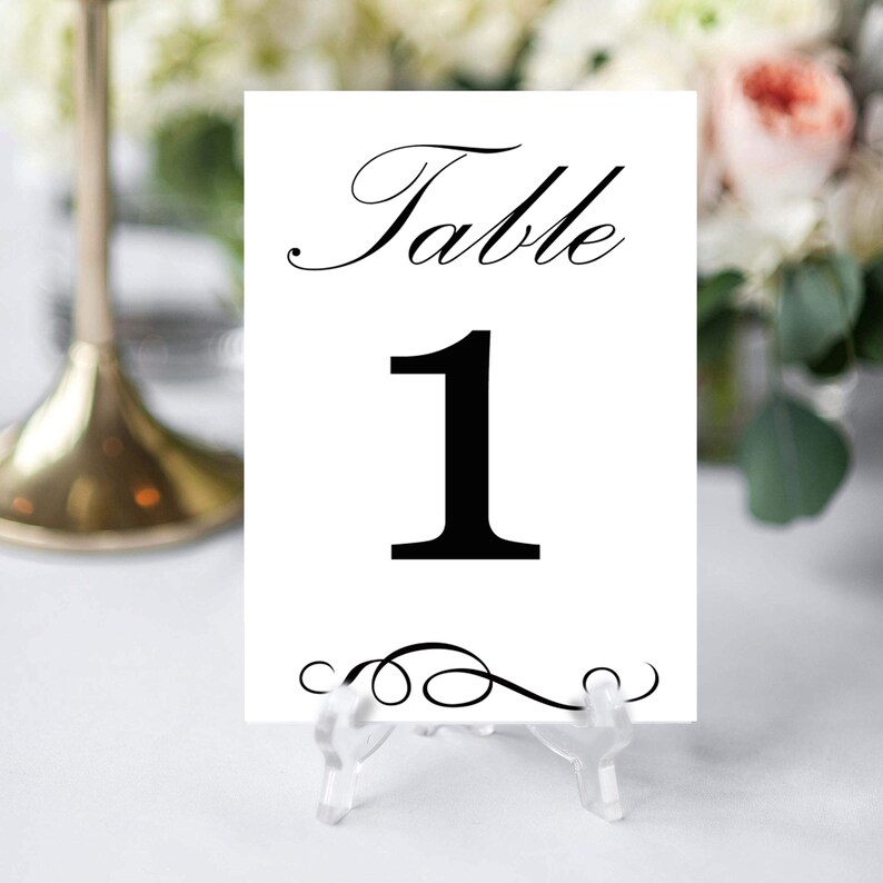 Printable Wedding Table Numbers Print Yourself, Digital Download,recent ...