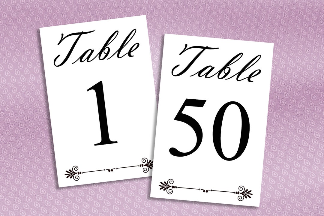 Printable Table Numbers Print Yourself, Digital Download, Modern ...