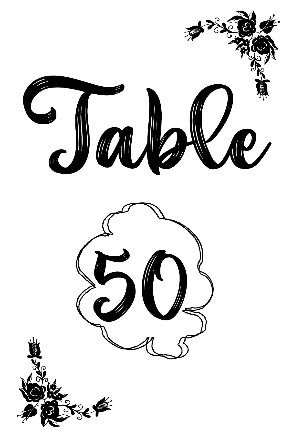 Printable Digital Table Numbers,wooow From 1 to 50 - Etsy