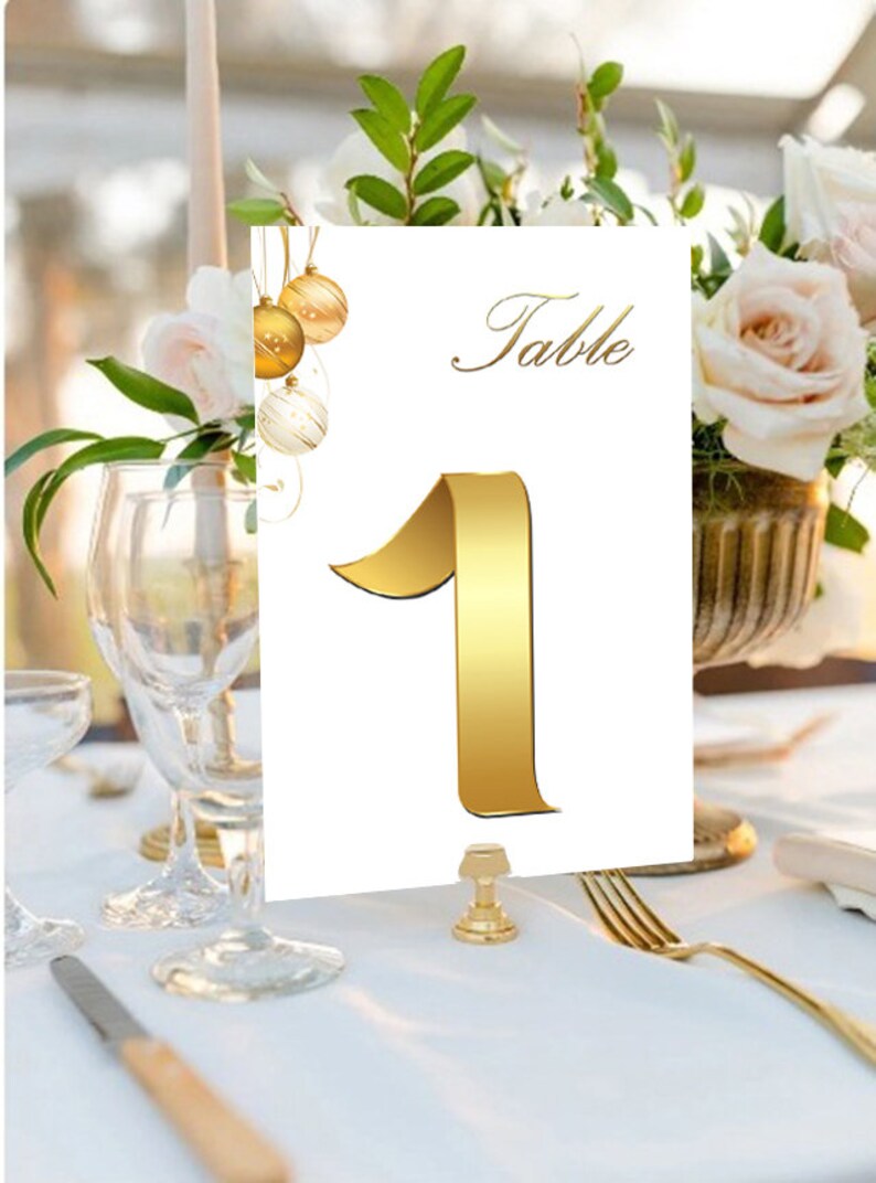 Printable Golden Wedding Table Numbers, Digital Download, From 1 to 20 ...