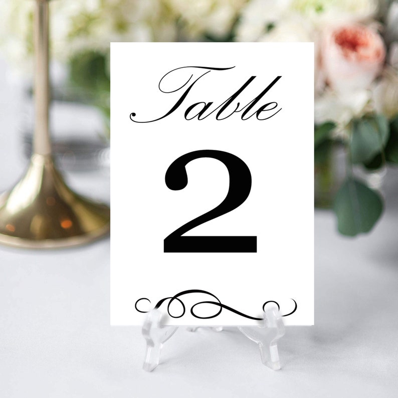 Printable Wedding Table Numbers Print Yourself, Digital Download,recent ...