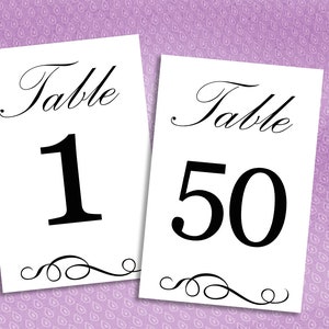 Printable Wedding Table Numbers Print Yourself, Digital Download,recent ...