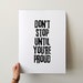 DON'T STOP /// Minimal Black & White Typography Printable, Motivational ...