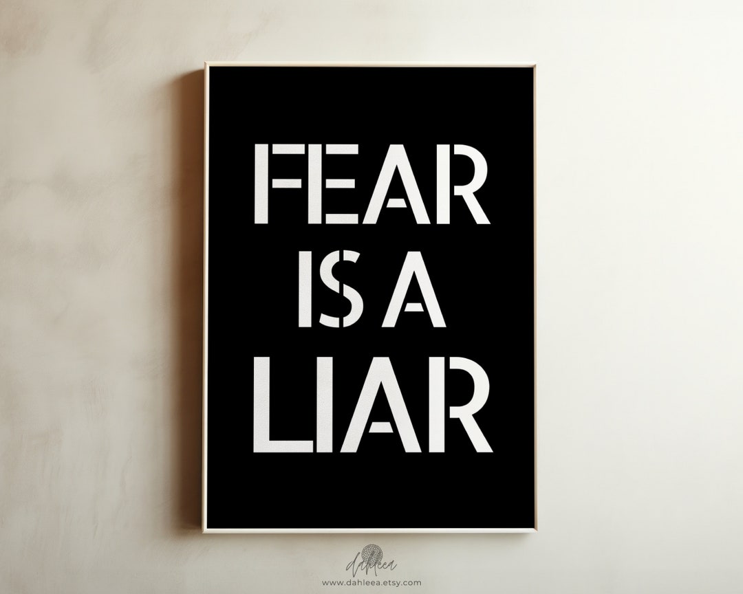 FEAR IS A LIAR /// Minimal Black & White Typography Printable, Quote ...