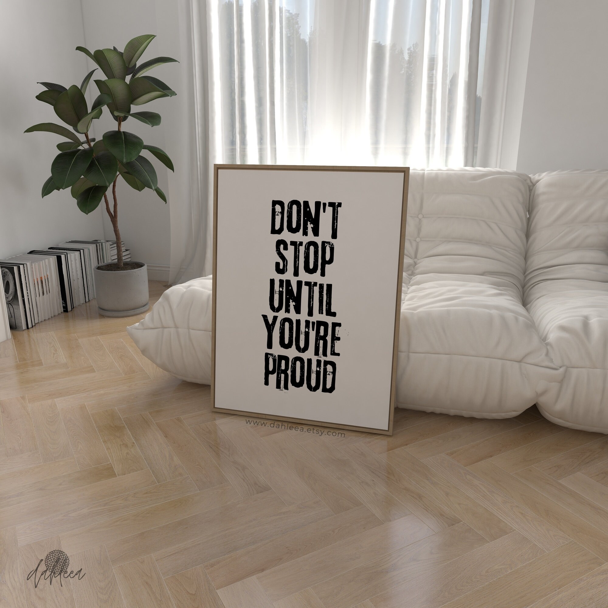 DON'T STOP /// Minimal Black & White Typography Printable, Motivational ...