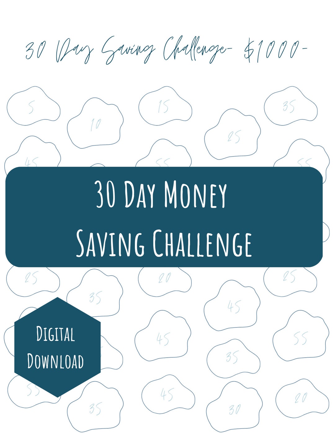 30 Day Saving Challenge || 1000 Dollar Savings - Etsy