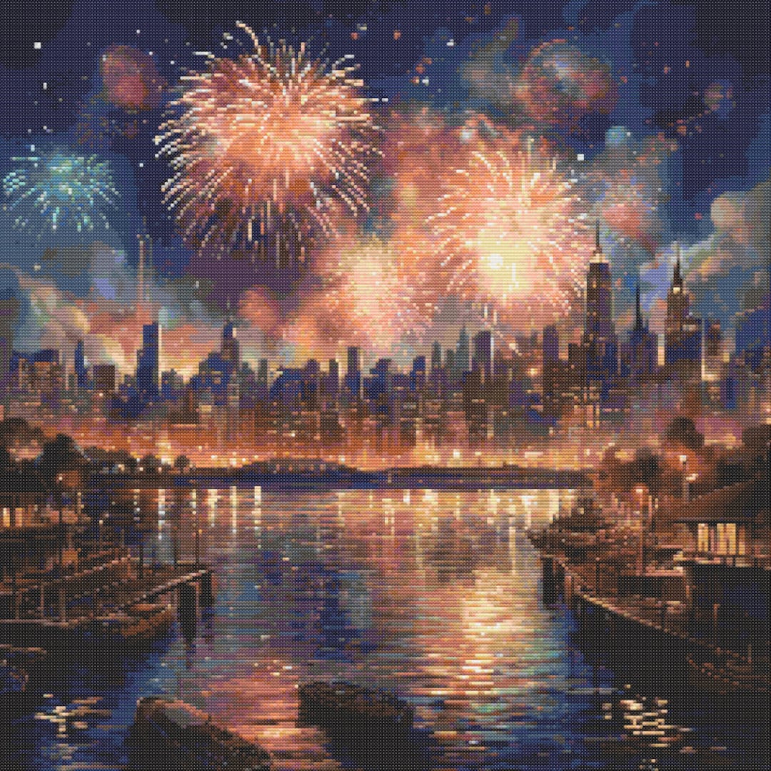 New Year's Eve Fireworks 8 Cross-stitch Pattern Digital Download - Etsy
