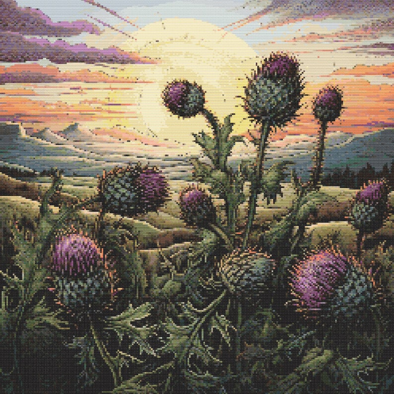 Wild Thistles Scene 2 Cross-stitch Pattern Digital Download - Etsy