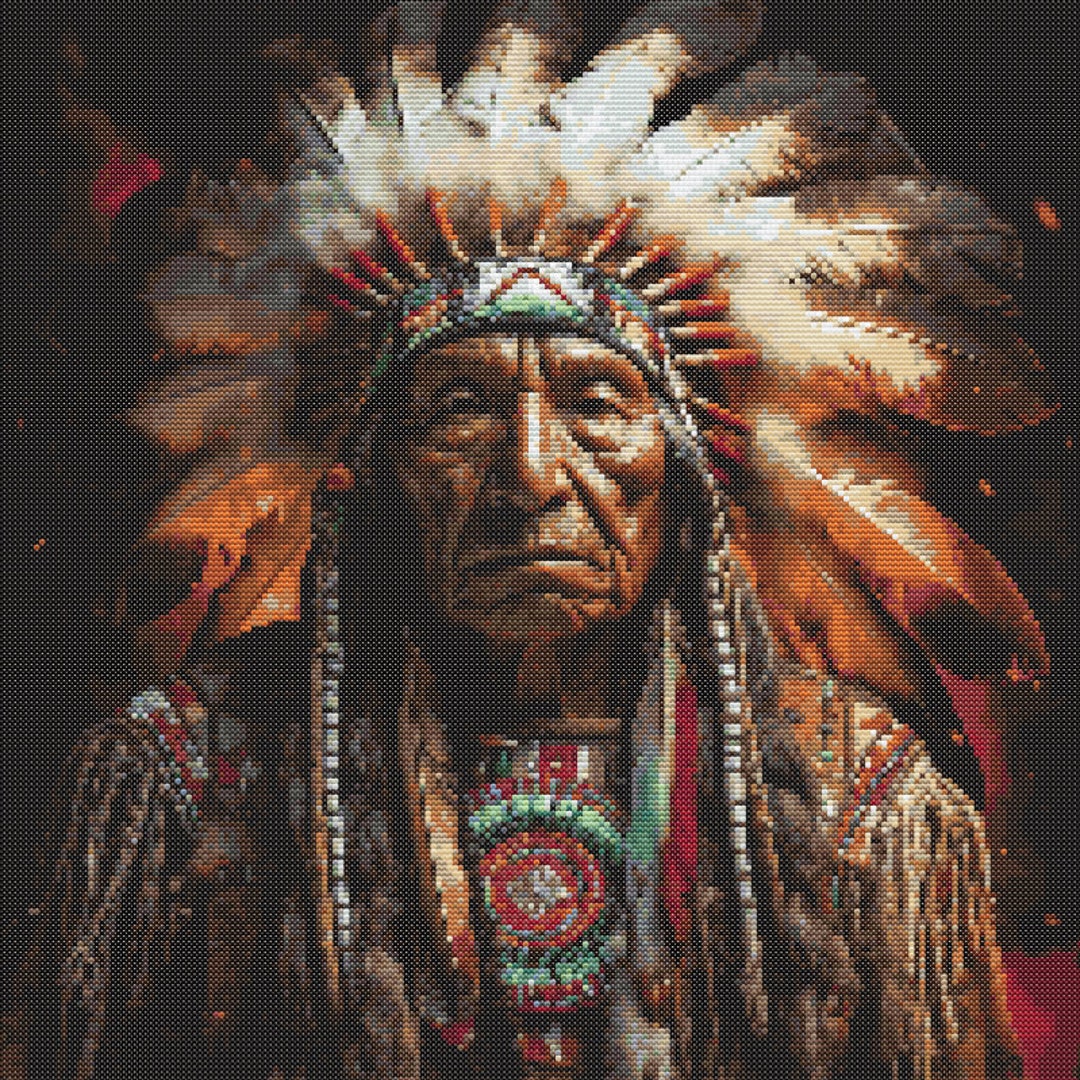 Native American Indian Chief 6 Cross-stitch Pattern Digital Download - Etsy